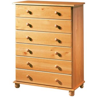 Commode / Meuble de rangement en pin massif coloris Miel - Longueur 78 x Profondeur 38 x Hauteur ...