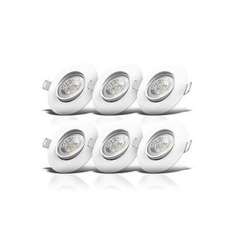B. K. Licht lot de 6 spots led à encastrer ultraplats 30mm, platines led 5w/460lu intégrées ...