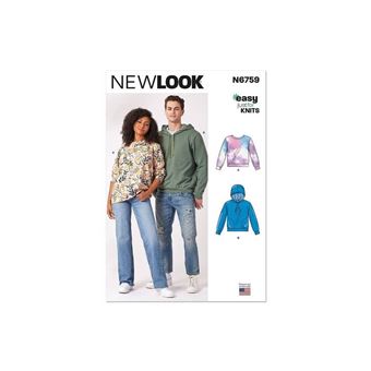 Patron New Look 6759 - Sweat-shirts hommes et femmes (S-M-L-XL-XXL ...