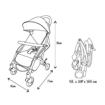 NANIA Poussette compacte Lili - 0-36 mois - Jusqu'a 15kg - Dossier ...
