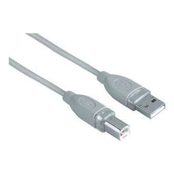Hama - Câble USB - USB (M) pour USB type B (M) - 1.8 m - gris - Câbles ...