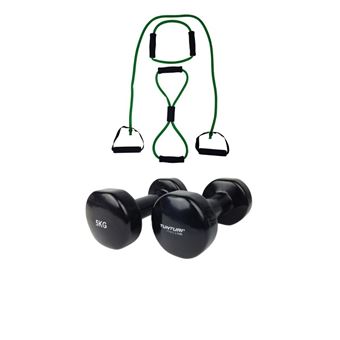 Tunturi - Ensemble de fitness - Haltères 2 x 5kg Vinyle & Set ...