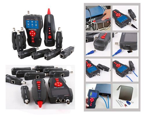 Testeur Professionnel Pour Réseau RJ45 RJ11 USB BNC - AVEC 8 SATELLITES ...