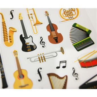 Stickers - Instruments de musique - 1,8 cm - Global Gift - Autocollant ...