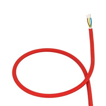 TechBrey Câble Électrique Textile Rouge 10 m - Électricité et domotique ...