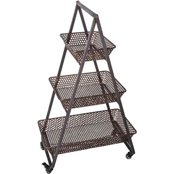Antic Line Créations - Etagère à roulettes en métal 3 paniers ...