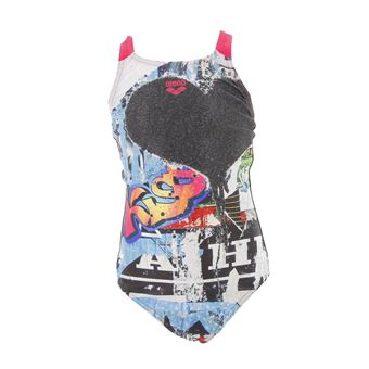 Maillot de bain 1 pièce Arena Girl s swimsuit v back placement Noir ...