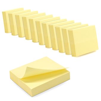 Set de 1200 Notes repositionnables Waytex Jaunes Petit format 5x4 cm ...
