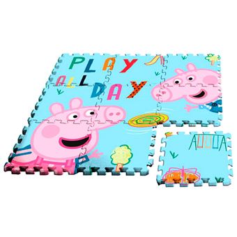 Nickelodeon puzzle de sol Peppa Pig junior 90 cm de mousse bleu/rose ...