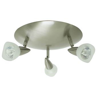 Xelux - Applique ou Plafonnier 3 Spots orientables acier brossé 3 x 50 ...