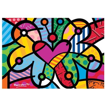 Puzzle 2000 pièces Bluebird - Romero Britto : Papillon coeur - Puzzle ...