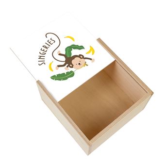 Boite Coffret en Bois - Fabulous - Mr. Singerie le singe (11 x 11 x 3,5 ...