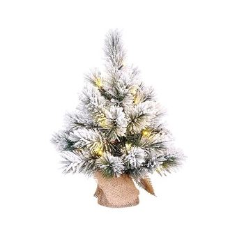 Mini sapin de noël effet givre avec led inclus 45x23cm - Sapin de Noël ...