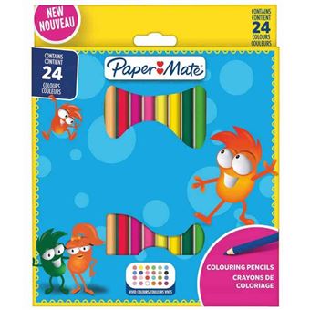 PAPER:MATE Crayons de couleur Kids Colouring, blister de 24 - Crayon de ...