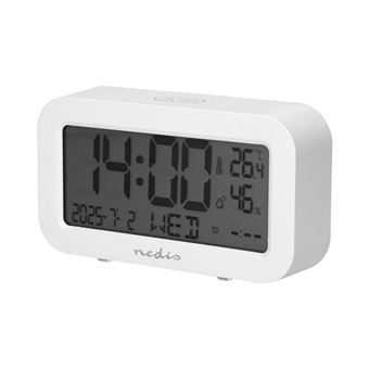 Réveil Numérique avec Écran LCD Date Température Fonction Snooze Nedis ...