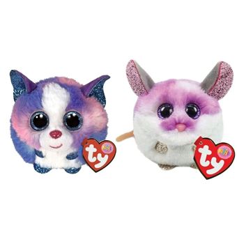 Ty - Peluches - Teeny Puffies - Cleo Husky & Colby Souris - Animal en ...