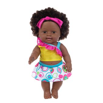 Poupée africaine noire Cheveux bouclés mignons 30CM H -Multicolore ...