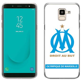 Coque pour Samsung Galaxy J6 - Logo Om Marseille Blanc - Coque et étui ...