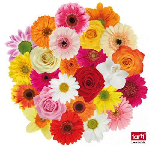 Fleurs Sticker Adhésif Mural Autocollant - Bouquet De Fleurs (60x60 cm ...