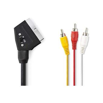 Vshop®câble adaptateur fiche péritel vers 3 fiches rca 2 m ...