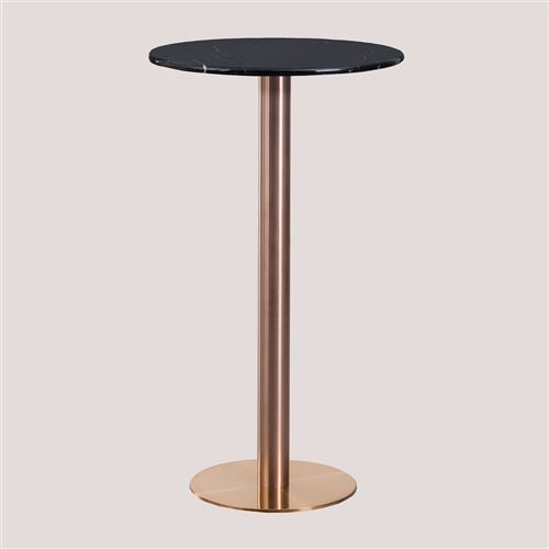 Table Haute de Bar Ronde en Marbre (Ø60 cm) Cosmopolitan SKLUM Or Rose ...