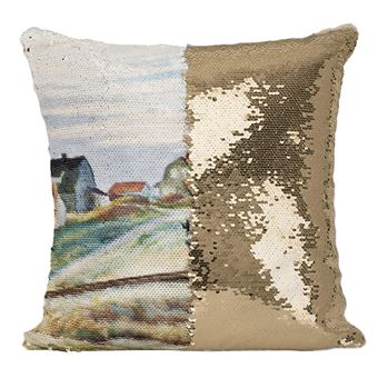 Fabulous Coussin avec Housse Sequin - Paillettes Doré Cottages At North ...