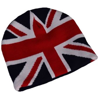 Bonnet acrylique bleu marine avec drapeau Royaume-Uni taille unique ...