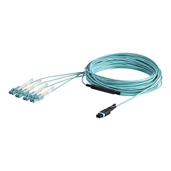 StarTech.com MTP to LC Breakout Cable - 30 ft / 10m - OM3 Multimode ...