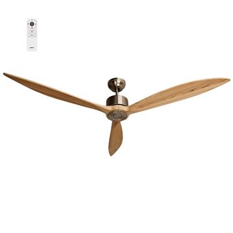 Fanelite - Ventilateur de plafond 164 cm gris et bois NEBA - Moteur DC ...