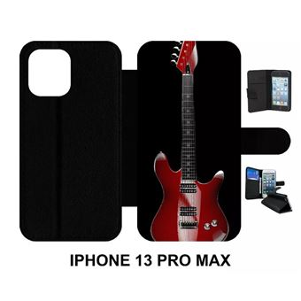 Etui My-Kase pour iPhone 13 PRO MAX - guitare red - Simili-cuir - Noir ...