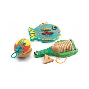 SET DE 3 PERCUSSIONS. CYMBALES-CASTAGNETTE - GUIRO - Instruments de ...