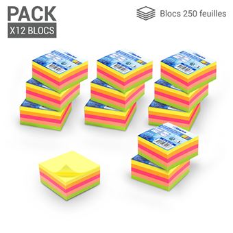 3000 Notes autocollantes repositionnables multi couleurs néons 12 mini ...