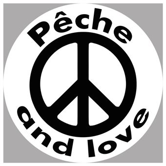 Pêche and love - 15cm - Sticker/autocollant - Autocollant et sticker ...