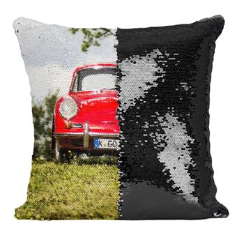 Fabulous Coussin avec Housse Sequin - Paillettes Noir Porsche 911 GT ...
