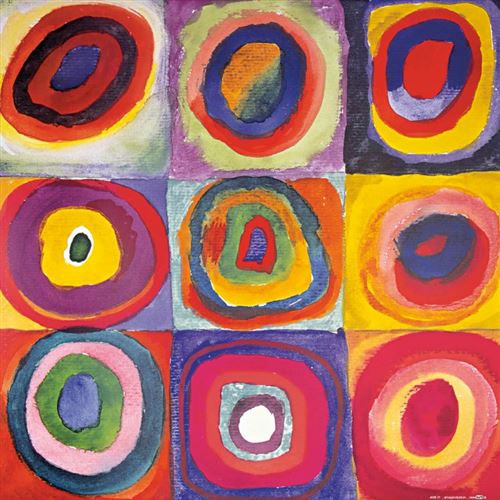 Vassily Kandinsky Poster Reproduction - Étude De Couleurs, Carrés Et ...