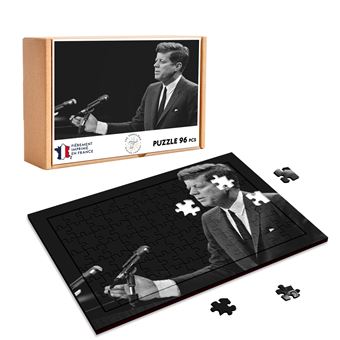 Puzzle en bois 96 Pièces Fabulous - Kennedy President Etats-Unis (28 x ...