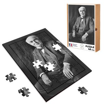 Puzzle en bois 48 Pièces Fabulous - Thomas Edison Lumiere Scientifique ...