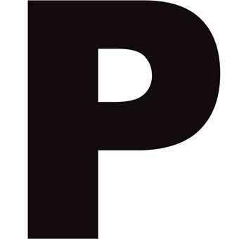 Lettre P noir sur fond blanc (10x8.8cm) - Sticker/autocollant ...