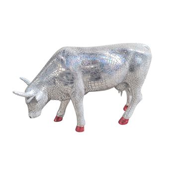 Statue de vache, en résine argentée. Modèle Mira Moo, collection Cow ...