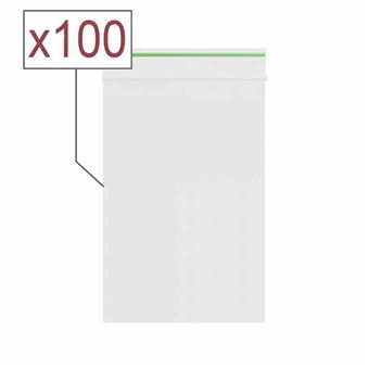 lot de 100 sachets zip 70 x 110 mm 60 microns vert - Pochette papier et ...