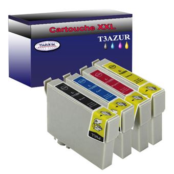 4 Cartouches Compatibles avec Epson Stylus DX7000F, DX7400, DX7450 ...