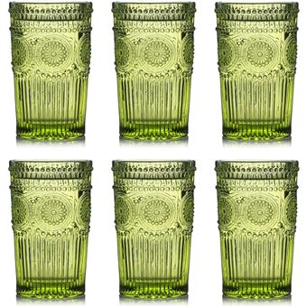 Lot de 6 Verres Colorés en Verre 350 ml - Accessoire autour du vin ...