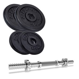 ScSPORTS® Kit Haltères - Set de 10kg en Fonte, Réglable, Chromé ...