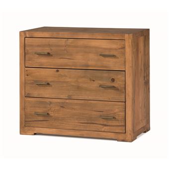 Commode en pin massif coloris naturel - Longueur 90 x Profondeur 45 x ...