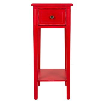 Table d'appoint en bois avec 1 tiroir coloris rouge - Longueur 33 x ...
