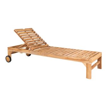 Bain de Soleil en Teck Massif Naturel avec Roulettes - LAGUNA - ALTOBUY ...