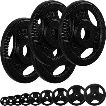 Poids en fonte grip - Lot 4x1,25 kg - diamètre d'alésage 31 mm – noir ...