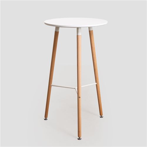 Table Haute Ronde en MDF et Métal (Ø60 cm) Royal Design SKLUM Blanc ...