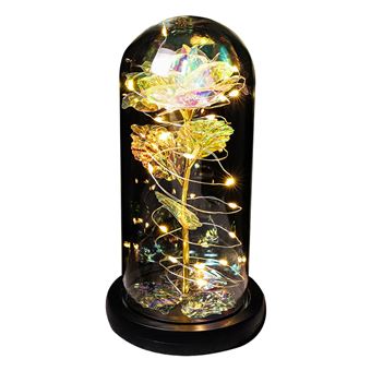 Rose Eternelle Fleur Artificielle Wafenso avec Abat-Jour en Verre et ...