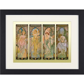 Alphonse Mucha Poster De Collection Encadré - Les Quatre Heures Du Jour ...